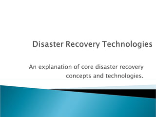 Disaster Recovery | PPT