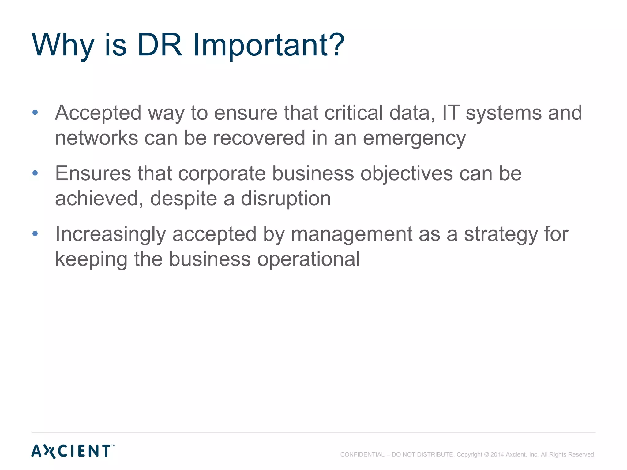 Best Practices in Disaster Recovery Planning and Testing | PDF