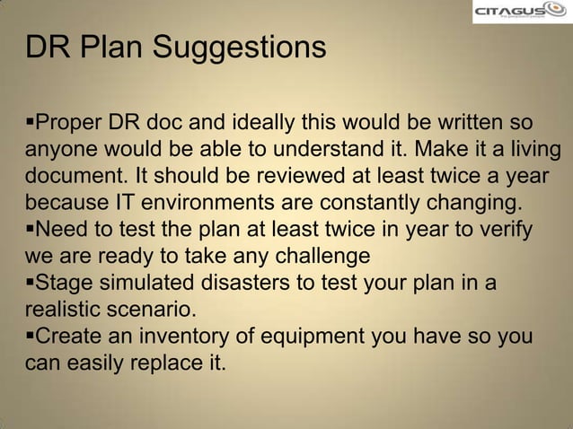 Disaster recovery in sql server | PPT