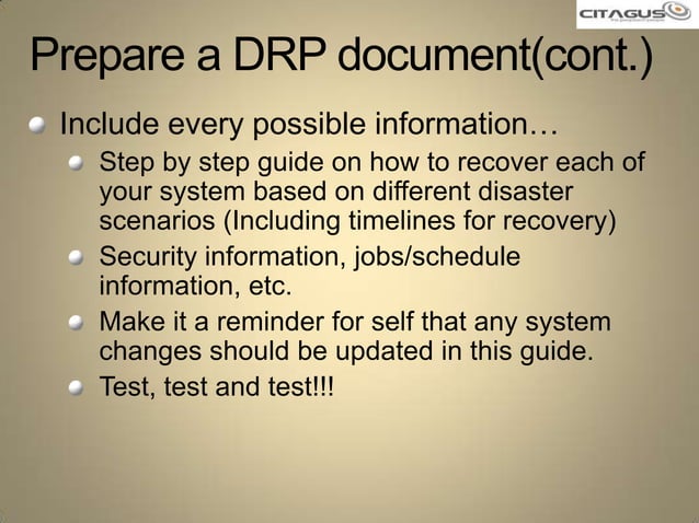 Disaster recovery in sql server | PPT