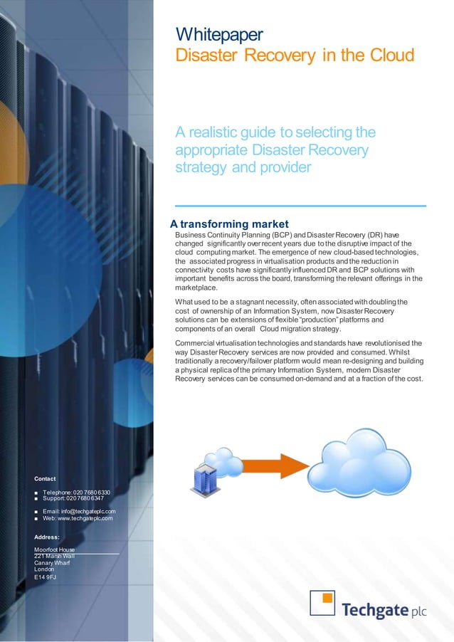 Disaster recovery in the Cloud - whitepaper | PDF