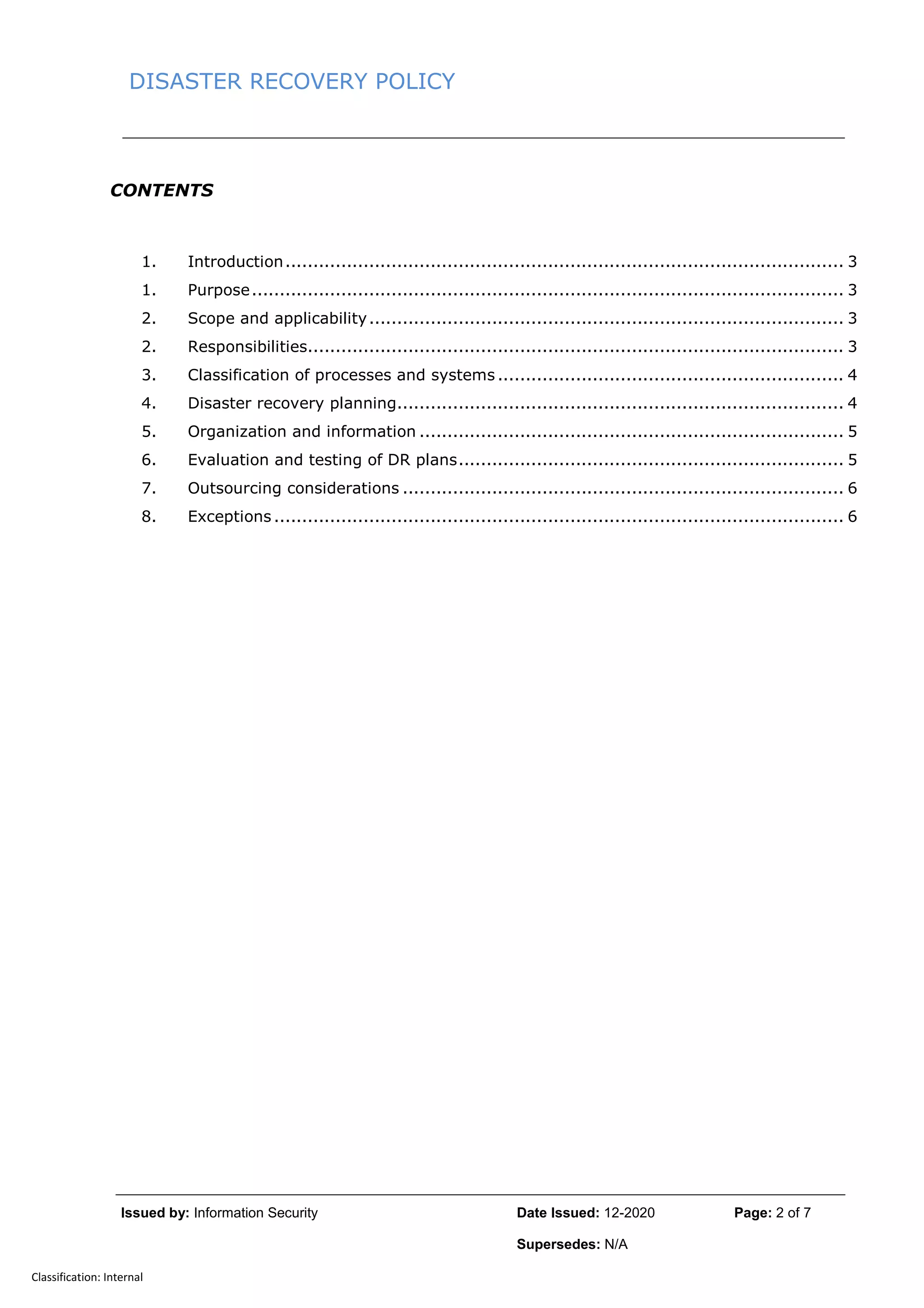 Disaster Recovery Policy .docx