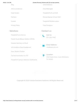 Disaster Recovery Solutions with OCI and best practices...pdf