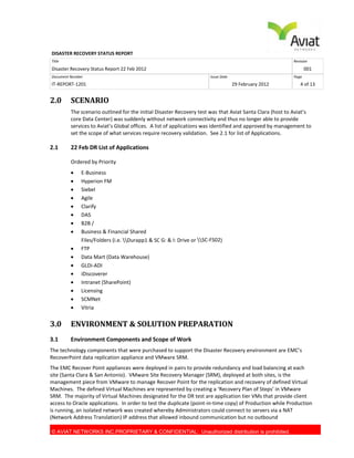 Disaster Recovery Status Report 22 Feb2012 | DOCX