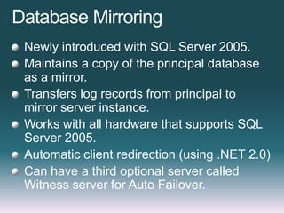 Disaster recovery with sql server | PPTX | Databases | Computer ...