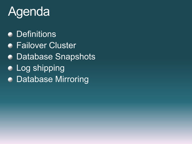 Disaster recovery with sql server | PPT
