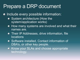 Disaster recovery with sql server | PPTX | Databases | Computer ...
