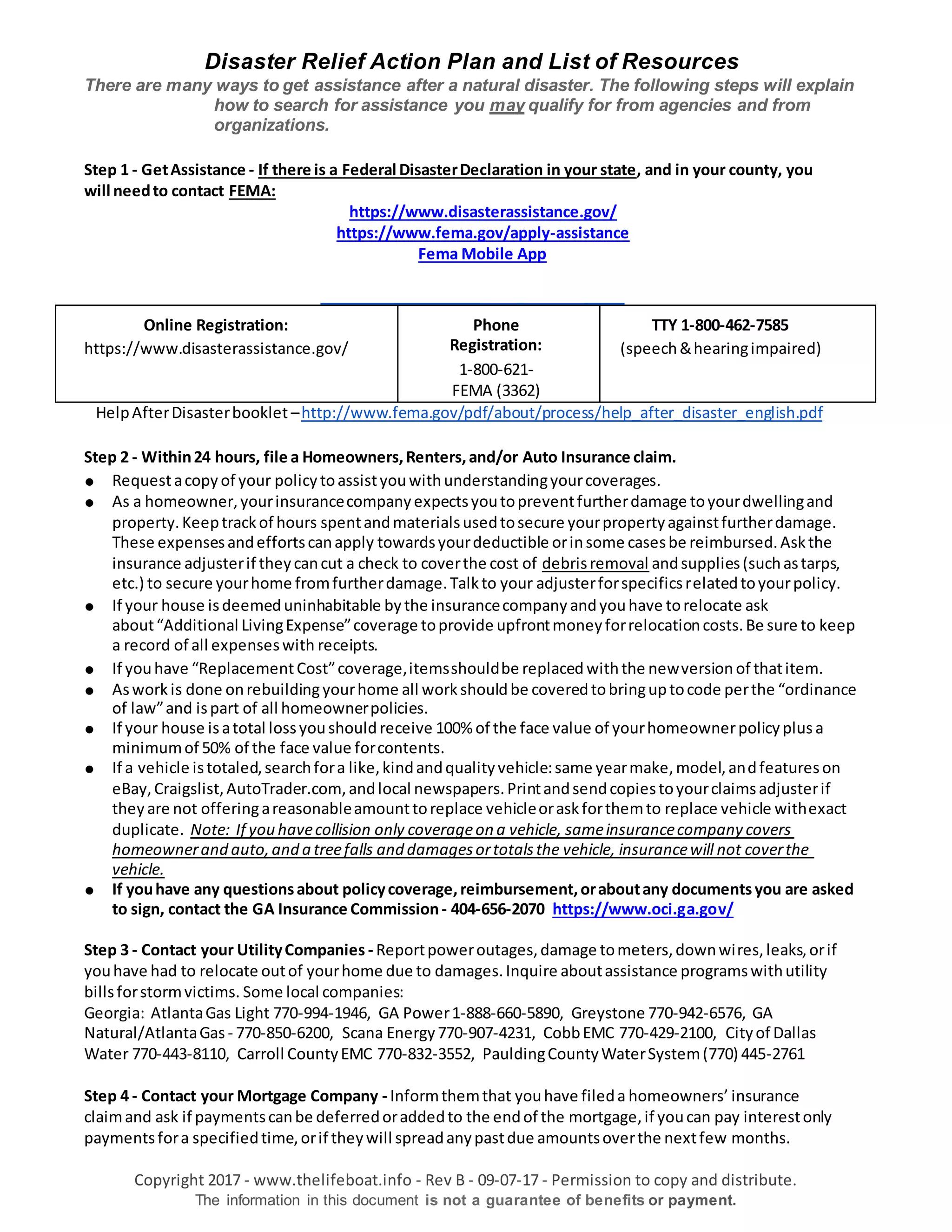 Disaster Relief Action Plan 2017 | PDF