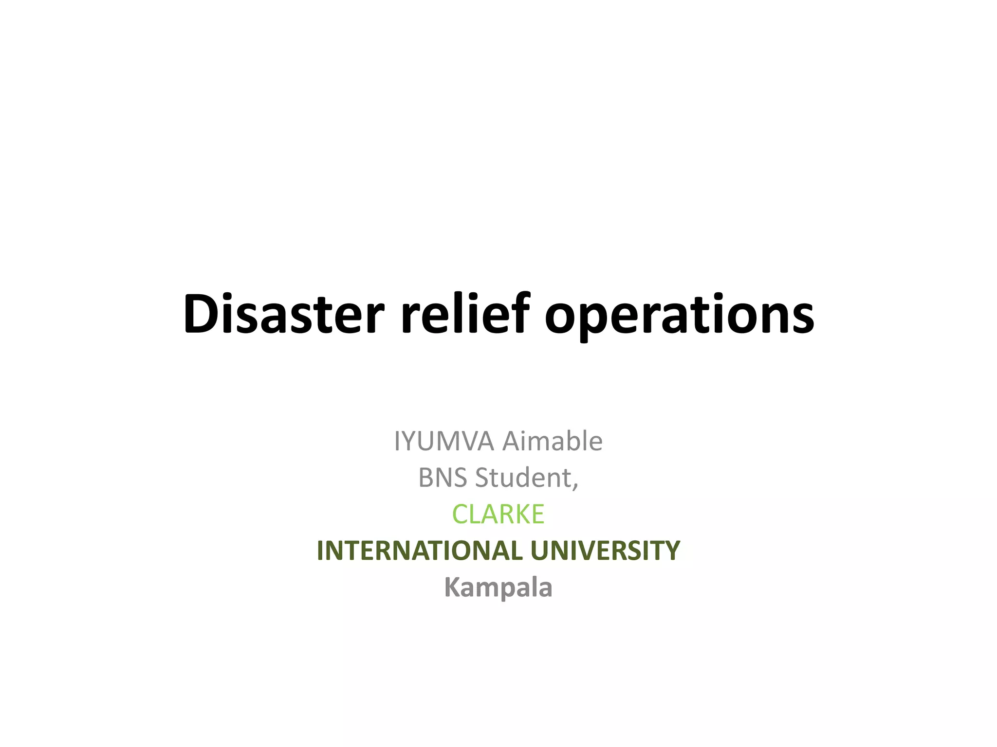 Disaster relief operations | PPTX