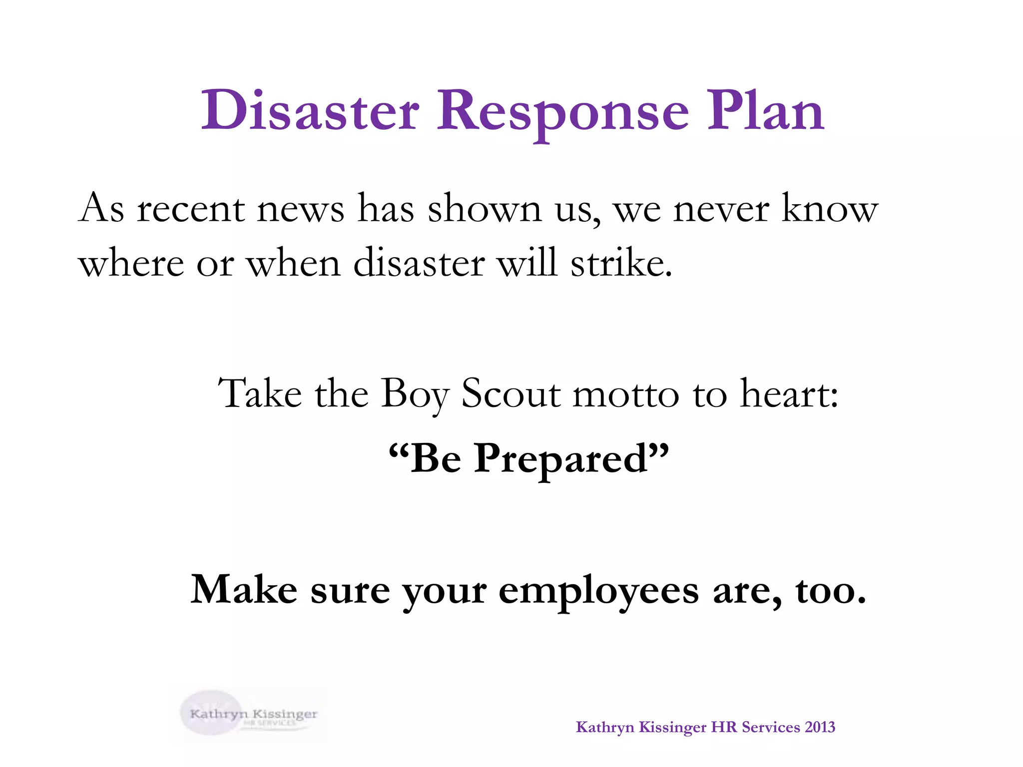 Disaster Response Plan | PPTX