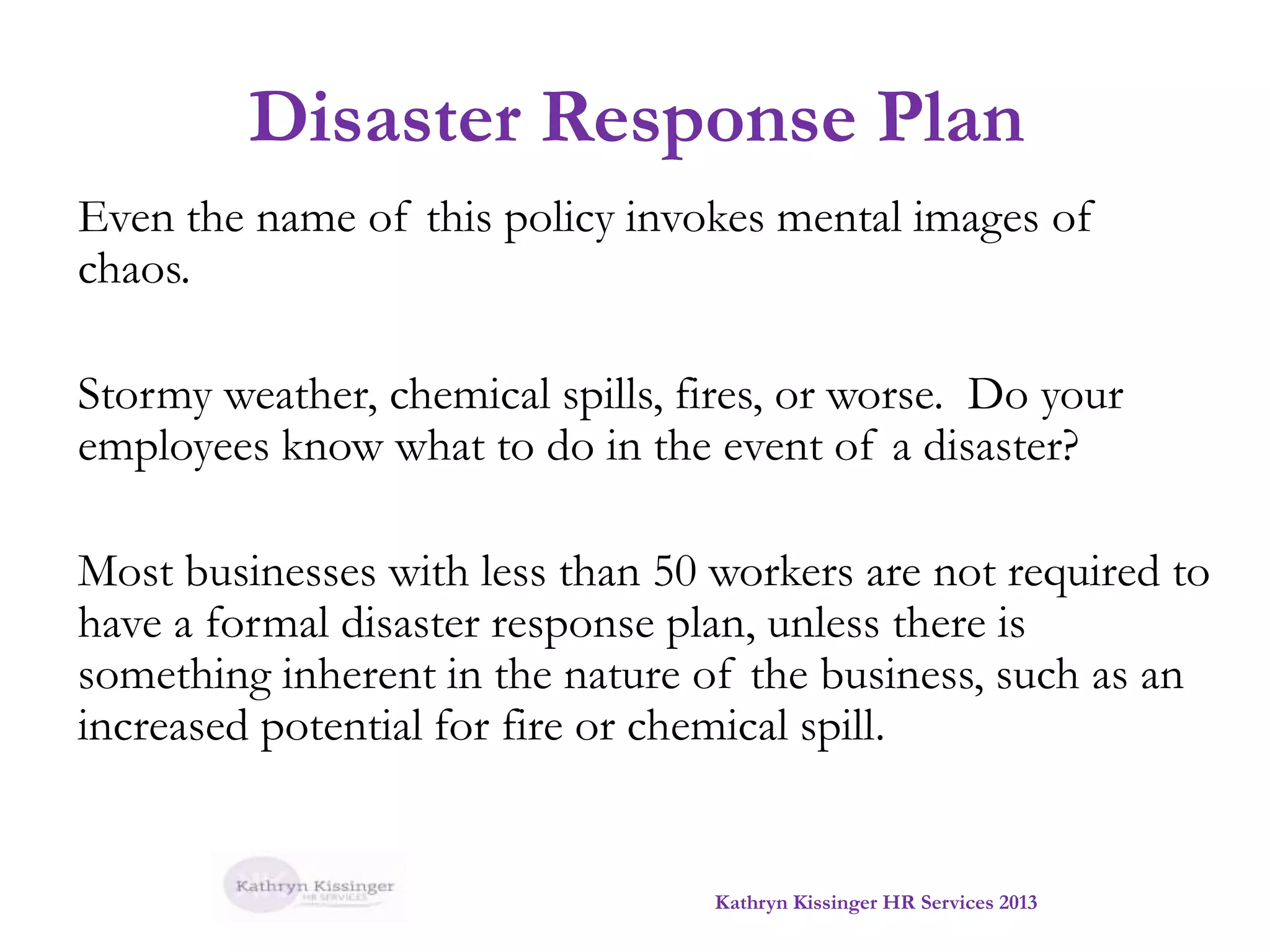 Disaster Response Plan | PPTX