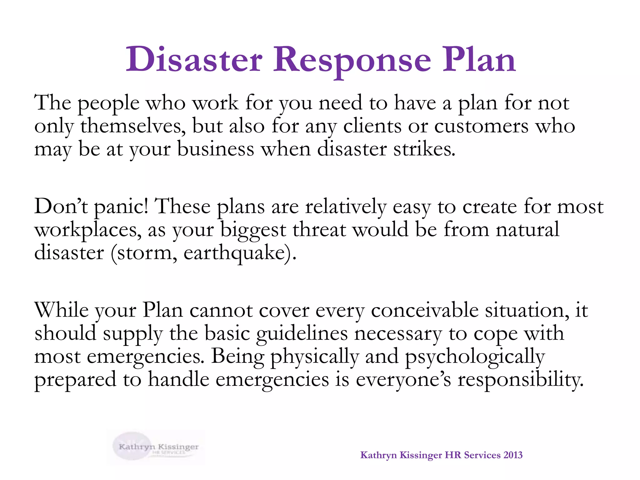 Disaster Response Plan | PPTX