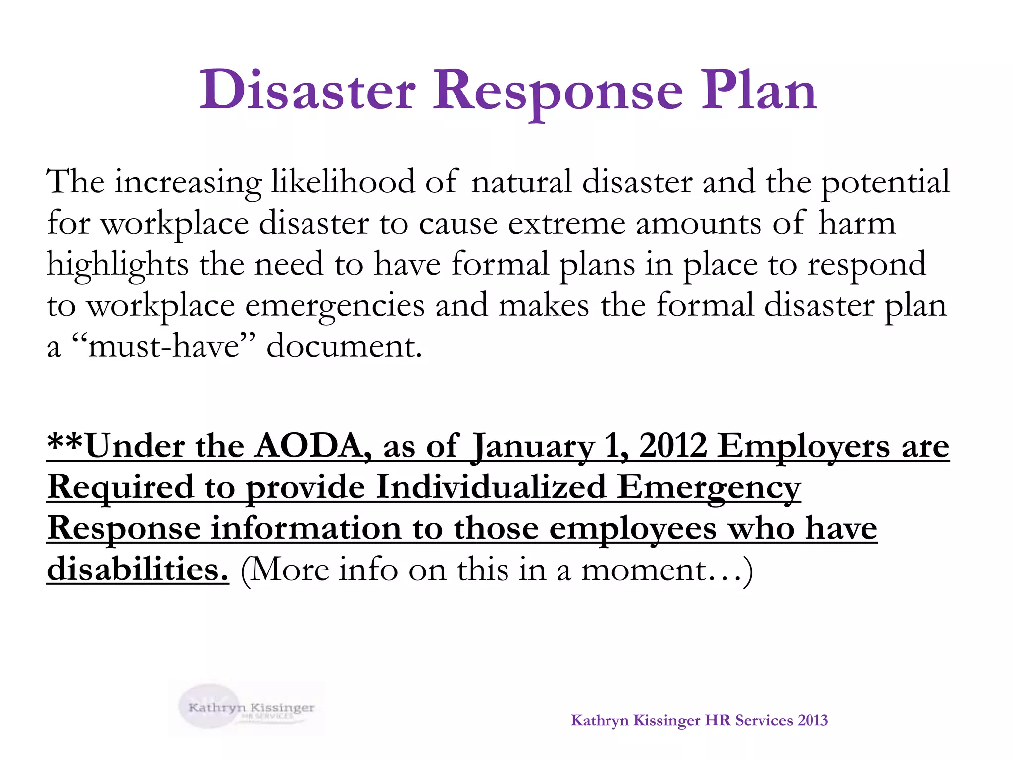 Disaster Response Plan | PPTX