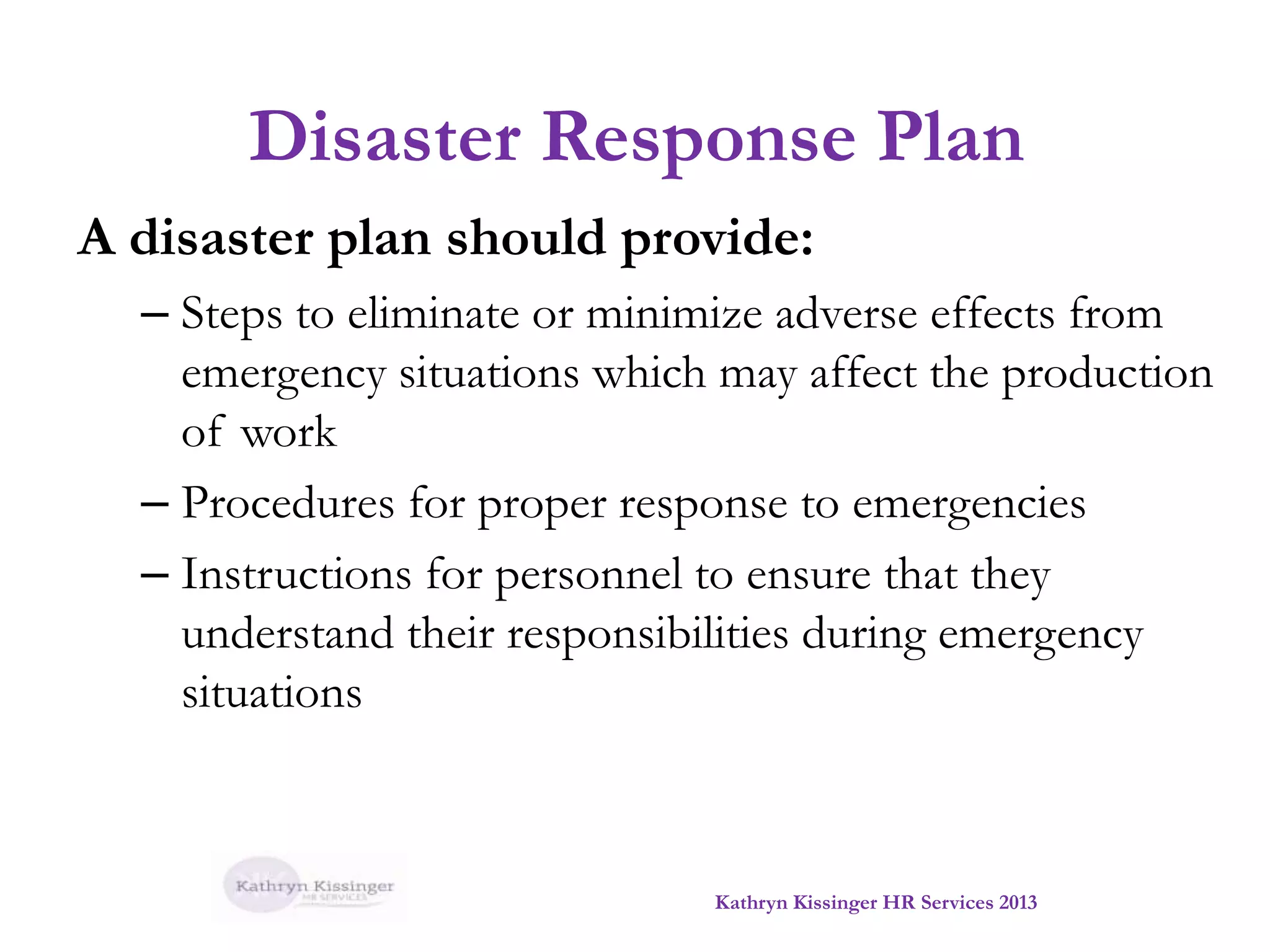 Disaster Response Plan | PPT