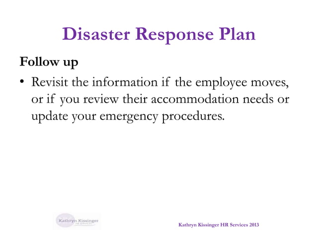 Disaster Response Plan | PPT
