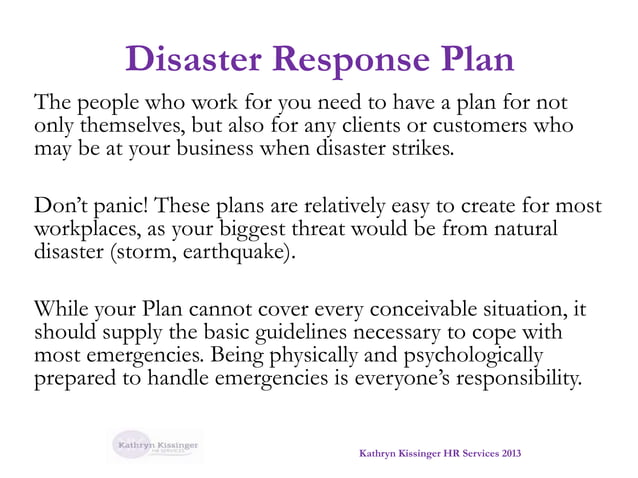 Disaster Response Plan | PPTX
