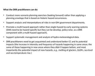 Disaster Risk and Climate Change in developing context | PPT