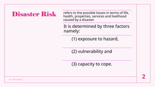 Disaster Risk Factors Disaster Risk Factors, Disaster Risk Reduction ...