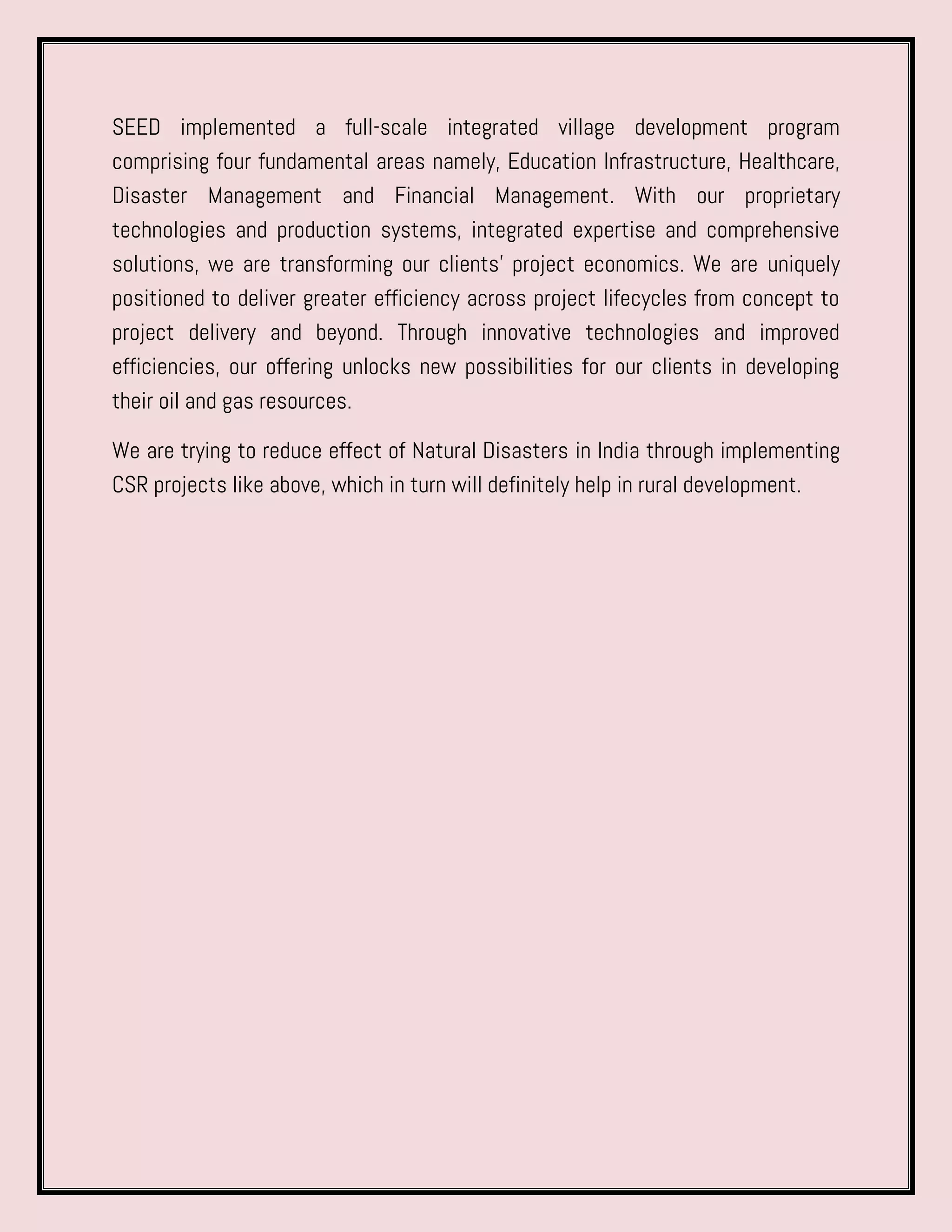 Disaster Risk Management & Rural Development through CSR Projects | PDF