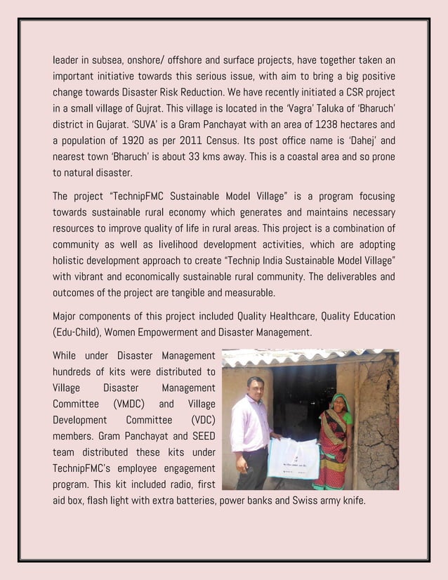 Disaster Risk Management & Rural Development through CSR Projects | PDF