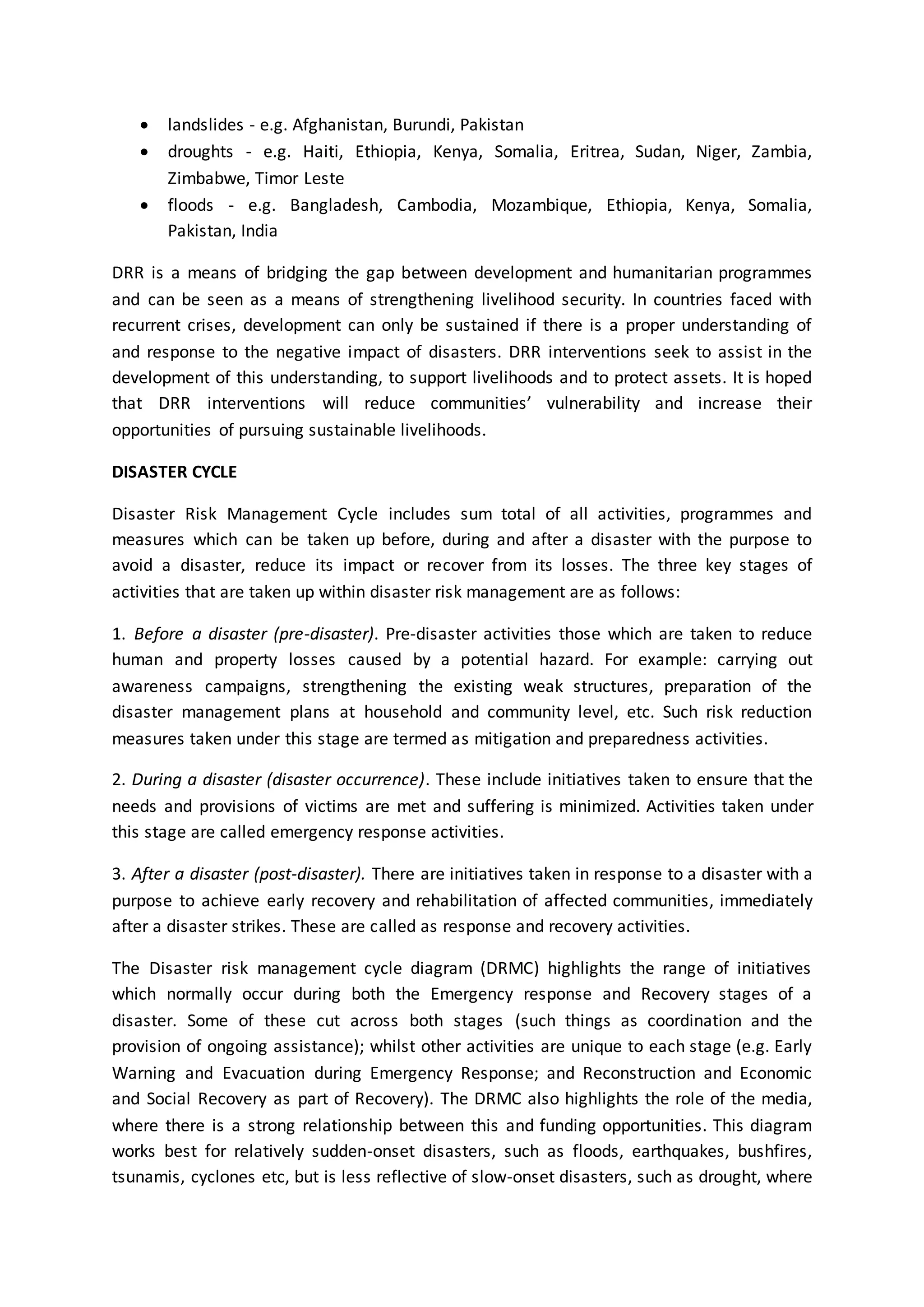 Disaster risk reduction | DOCX