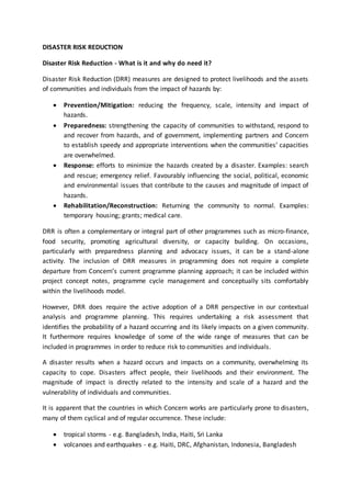 Disaster risk reduction | DOCX