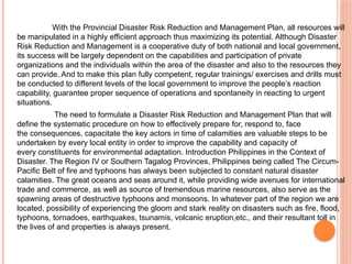 Disaster Risk Reduction and Management System Implementation in ...