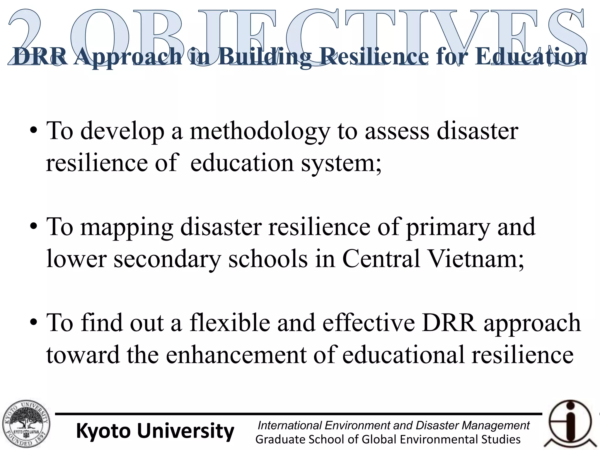School-based disaster risk reduction approach in building resilience for Central Vietnam | PPTX ...
