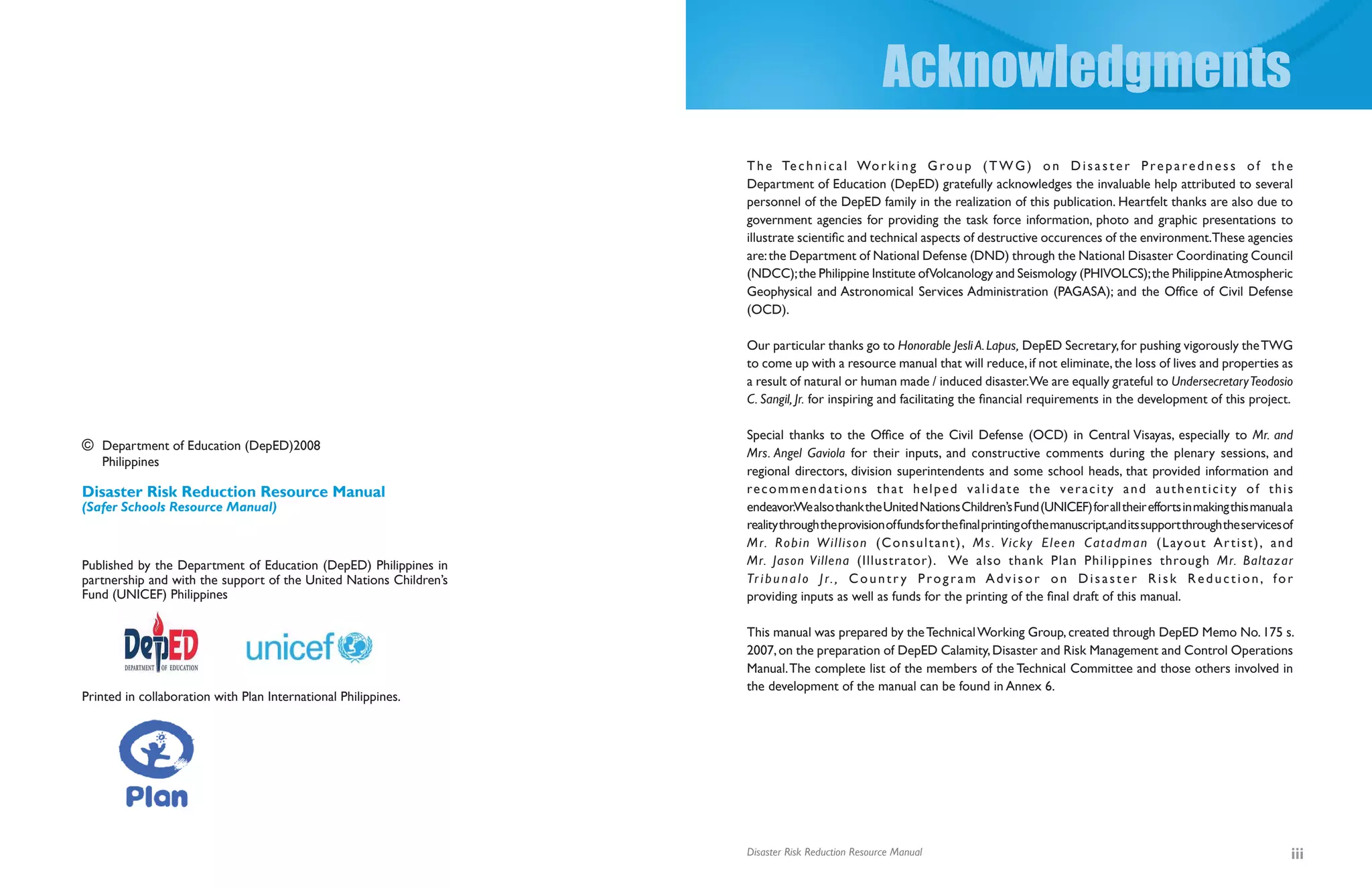 Disaster risk reduction resource manual | PDF