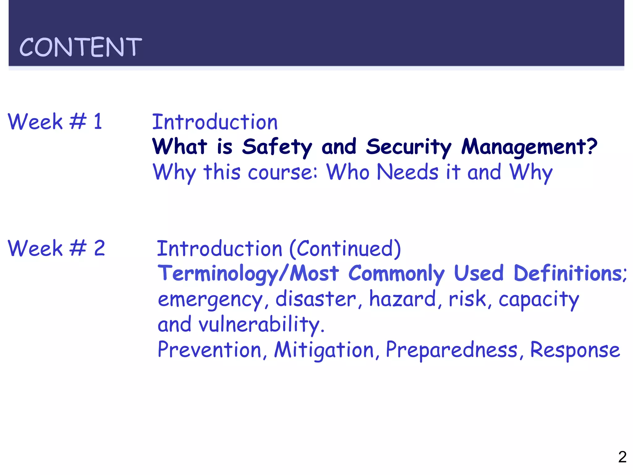 Disaster Risk Reduction Terminology | PDF
