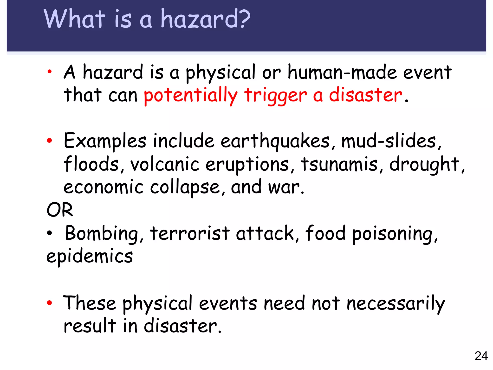 Disaster Risk Reduction Terminology | PDF