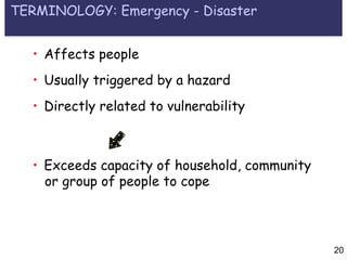 Disaster Risk Reduction Terminology | PDF