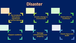 Disasters which talks about natural dis. | PPT