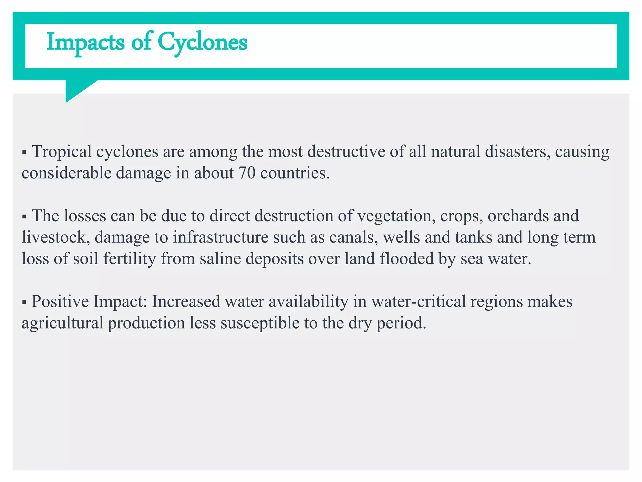 Disasters impact on agriculture | PPTX