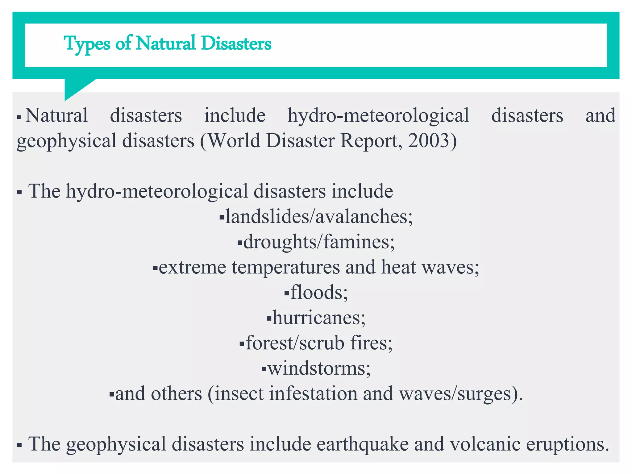 Disasters impact on agriculture | PPTX