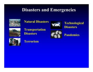 Disasters and Complex Humanitarian Emergencies: Challenges for Public ...