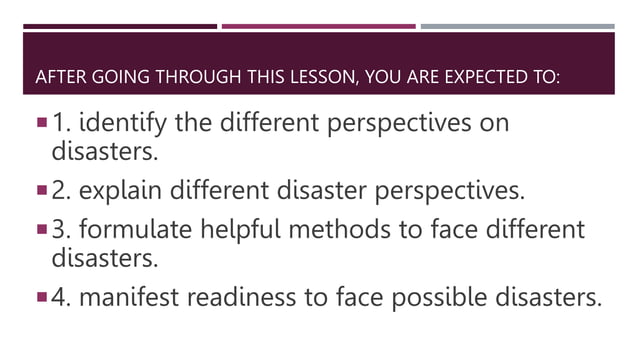 Disasters from Different Perspectives.pptx | Infectious Diseases ...