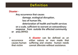 An overview of various types of Disasters & their management | PDF