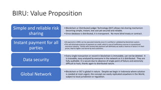 BIRU insurtech with blockchain and parametric | PPTX