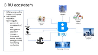 BIRU insurtech with blockchain and parametric | PPTX