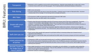 BIRU insurtech with blockchain and parametric | PPT