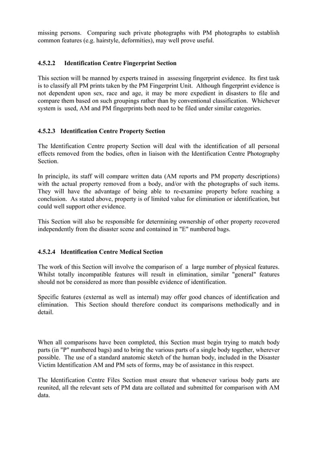 Disaster Victim Identification | PDF | Crime & Harmful Acts to ...