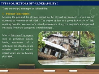 Disaster vulnerability, risk and capacity | PPTX