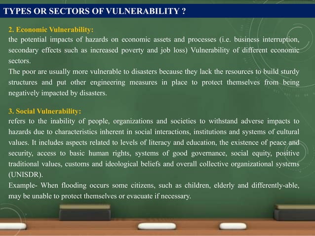 Disaster vulnerability, risk and capacity | PPTX
