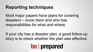 Reporting on Disaster, Weather and Tragedies | PPT