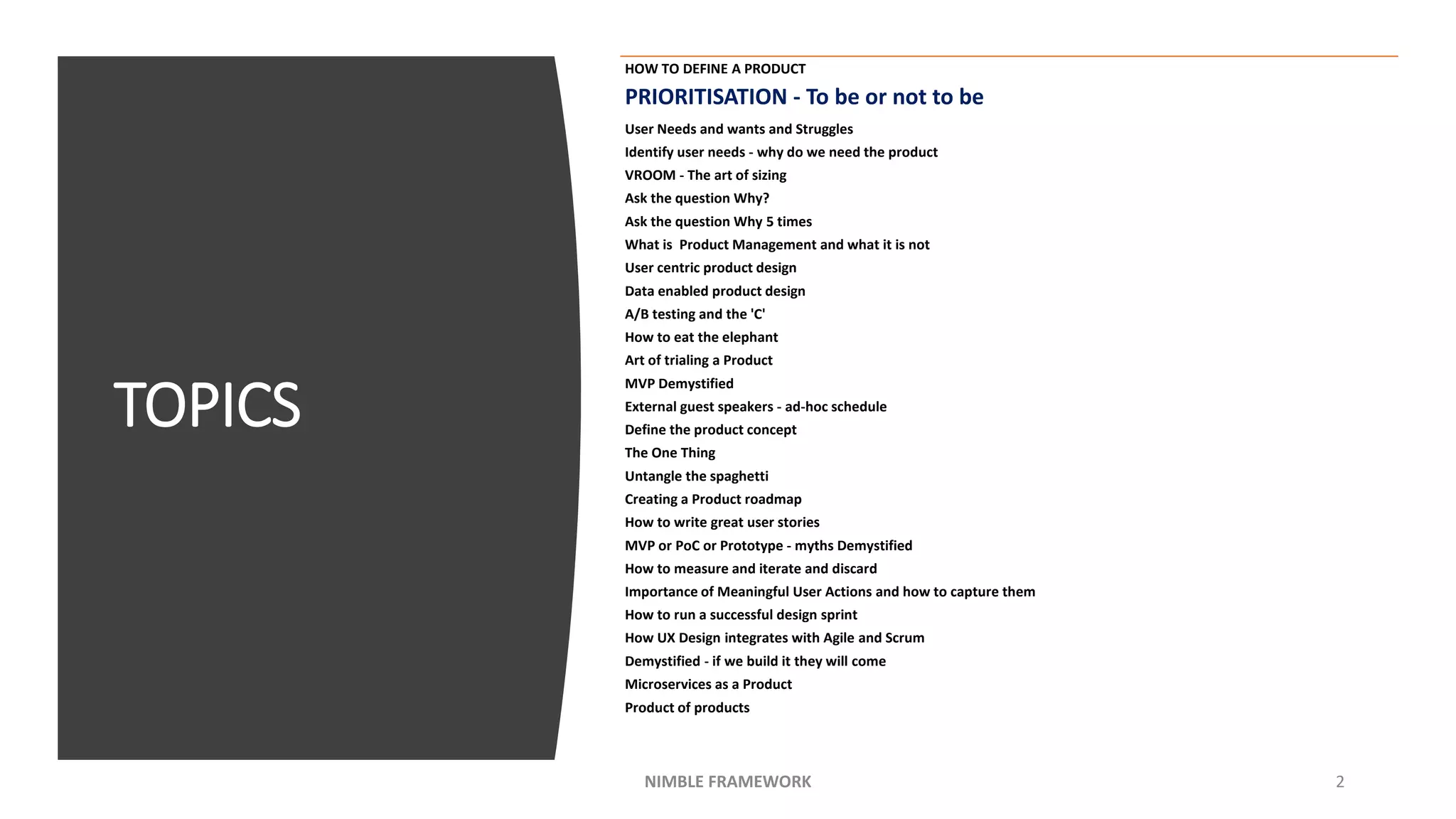 Feature Prioritisation - NIMBLE FRAMEWORK | PPT | Free Download