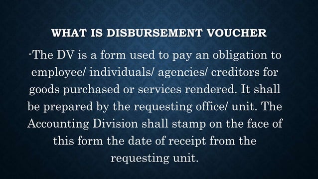 Disbursment voucher | PPTX