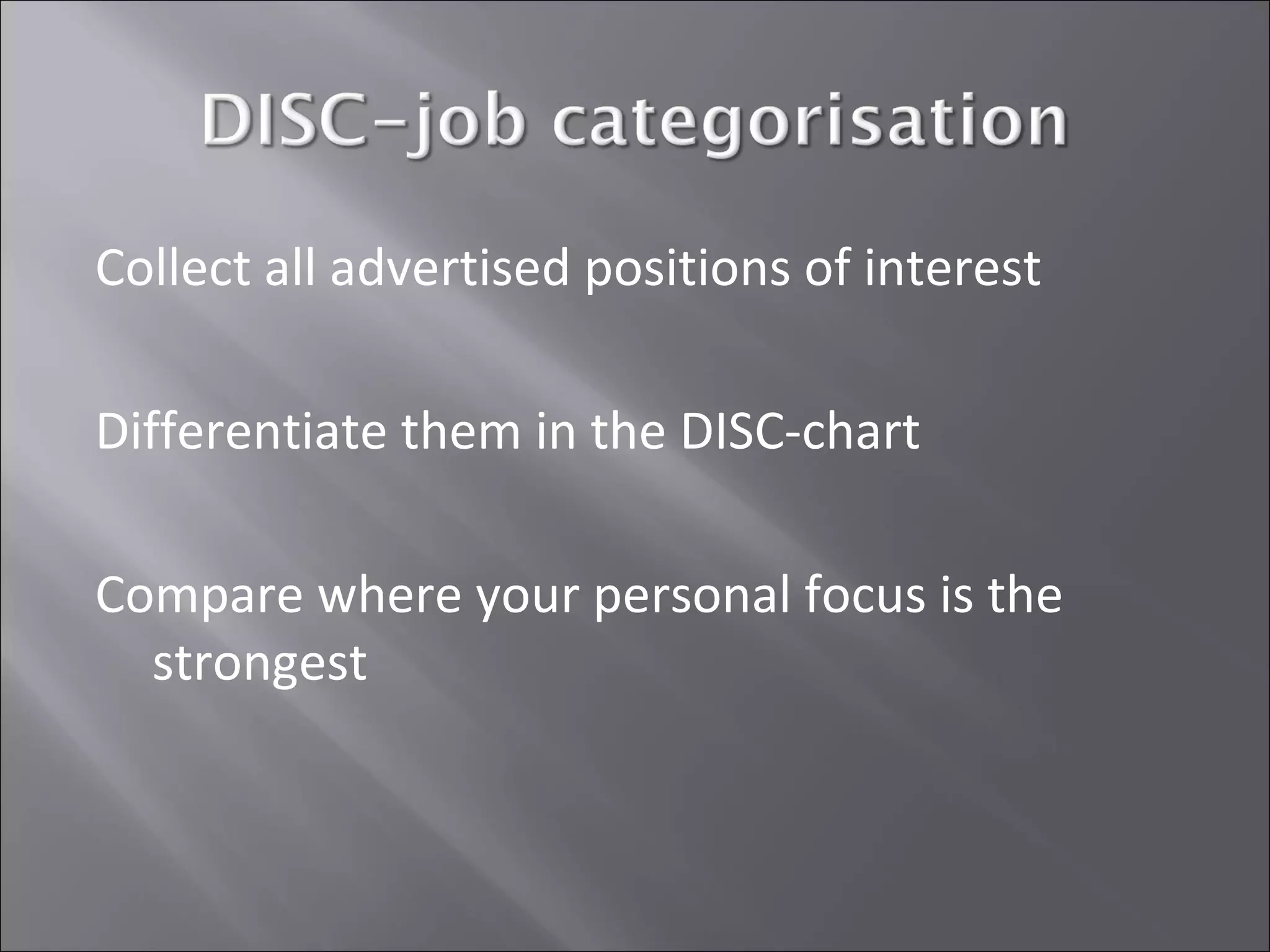 Disc job categorisation | PPT | Science