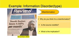 Discarding confusion: Navigating Information Disorder in South Sudan | PPT