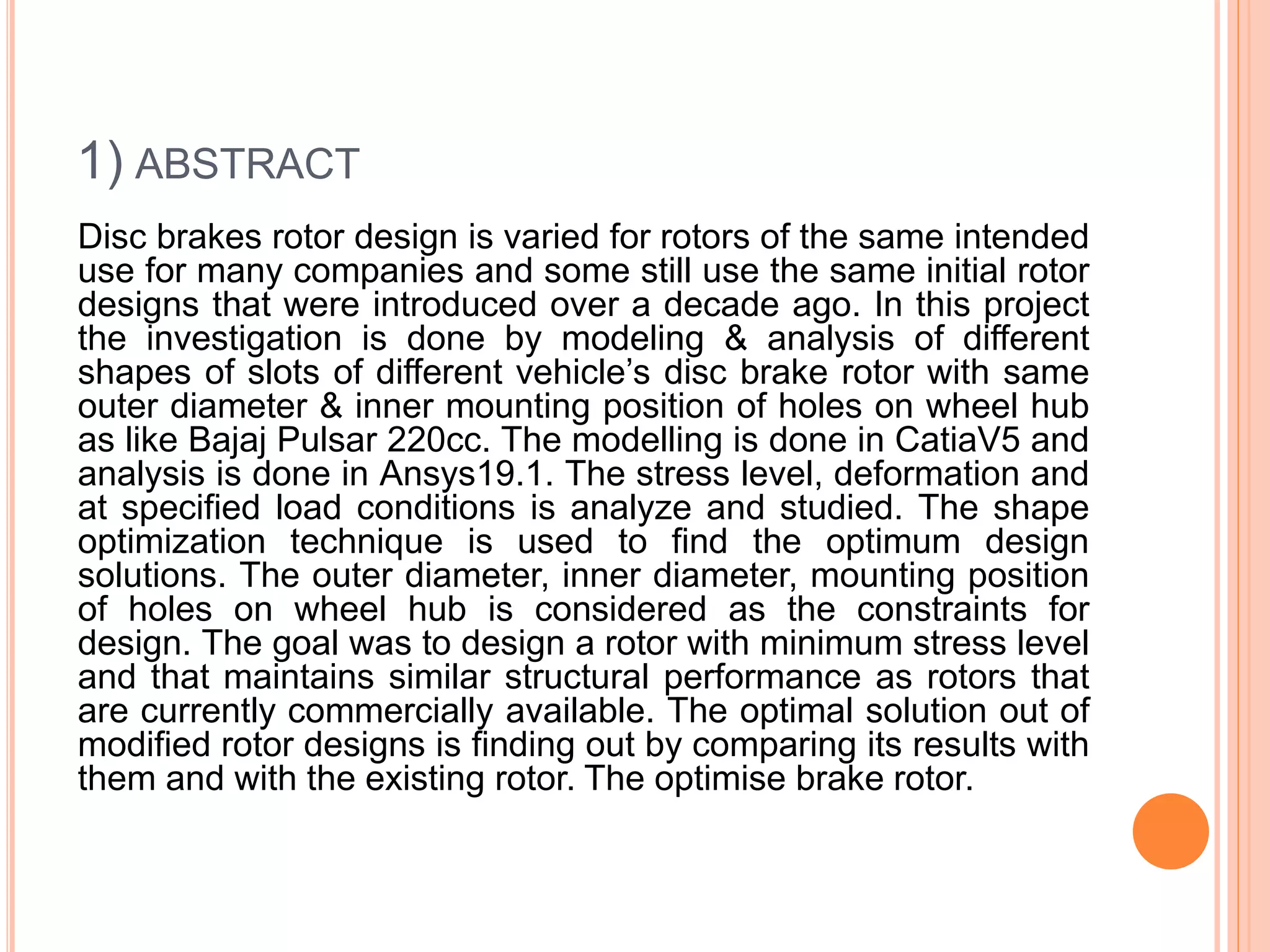 Disc brake rotor analysis case study | PPTX